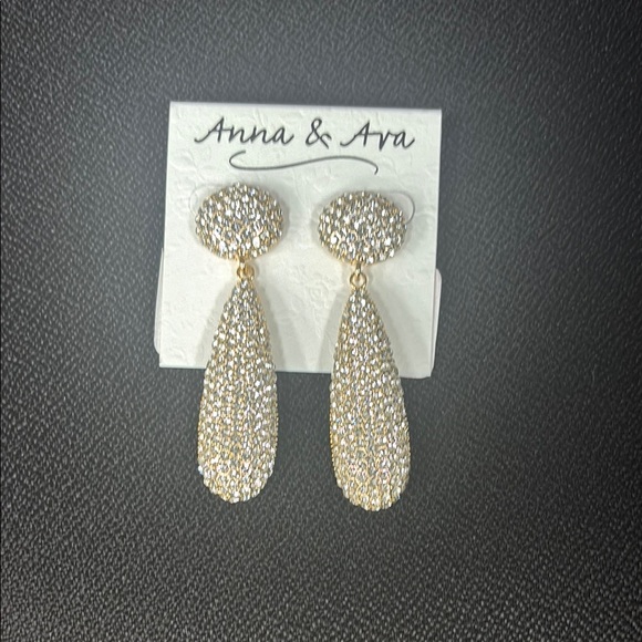 Anna & Ava | Jewelry | Anna Ava Gold Dangle Earrings With Crystal ...